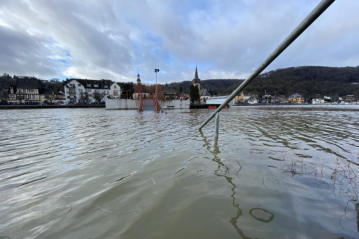 Februar 2021: Rheinhochwasser in Oberwinter